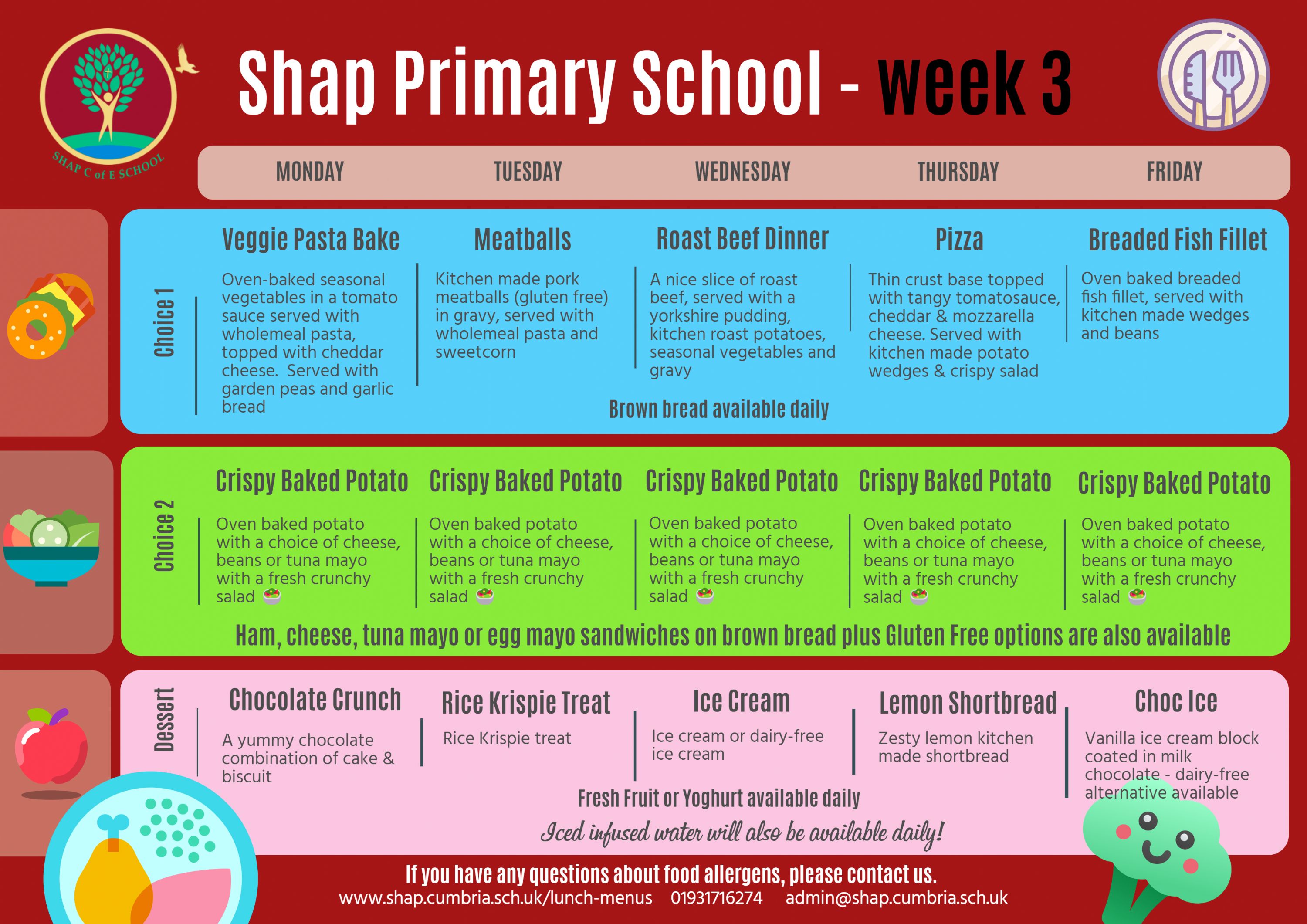 Shap CE Primary School - Lunch Menus